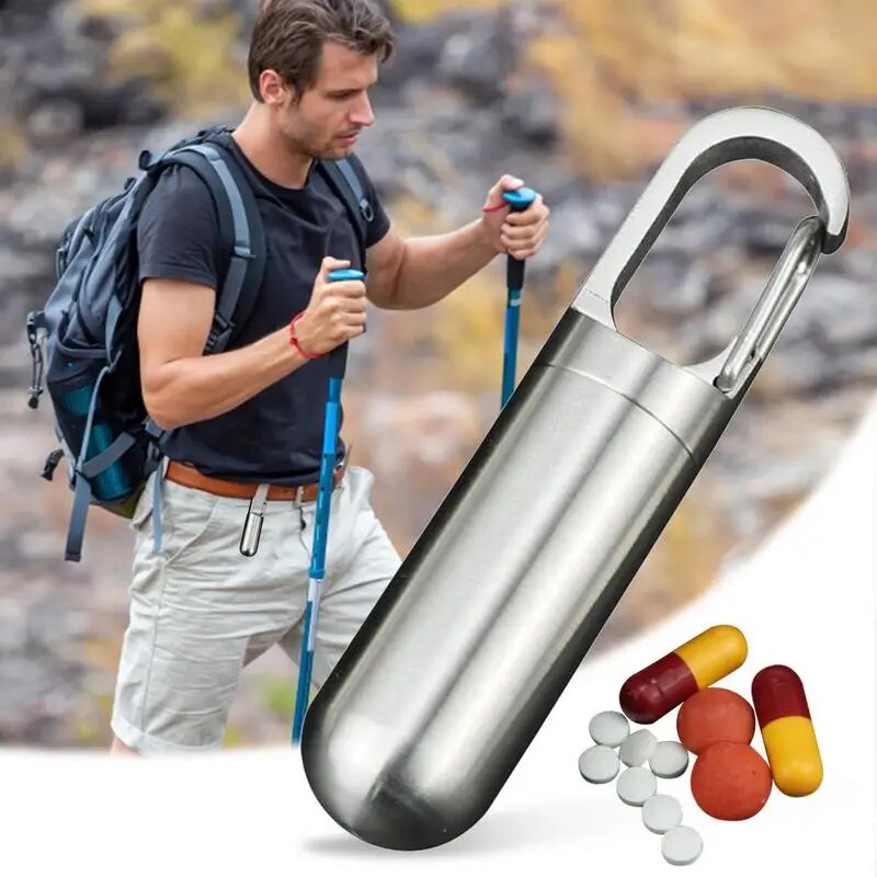 Portable Mini Stainless Steel Sealed Capsule Waterproof Pill Box ...