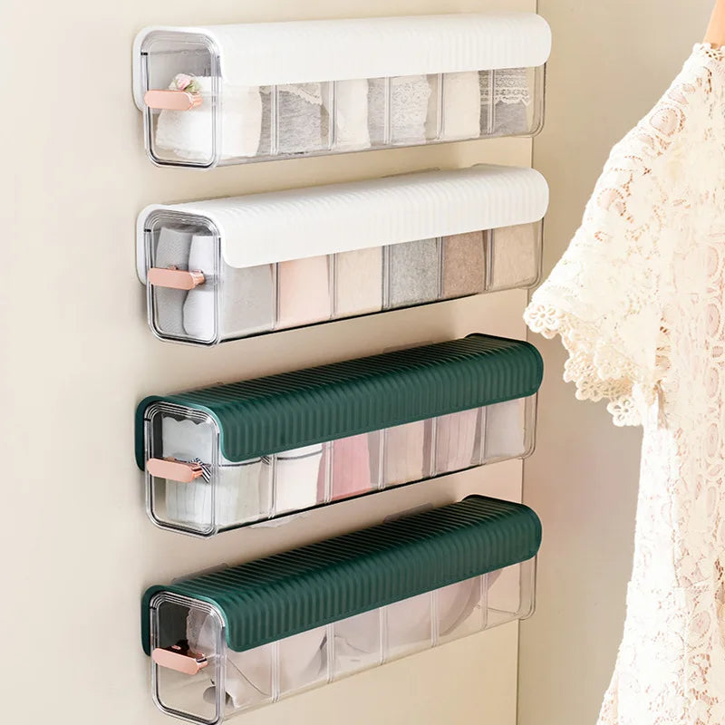 Wall Hanging Transparent Underwear Panties Storage Box Socks Storage ...