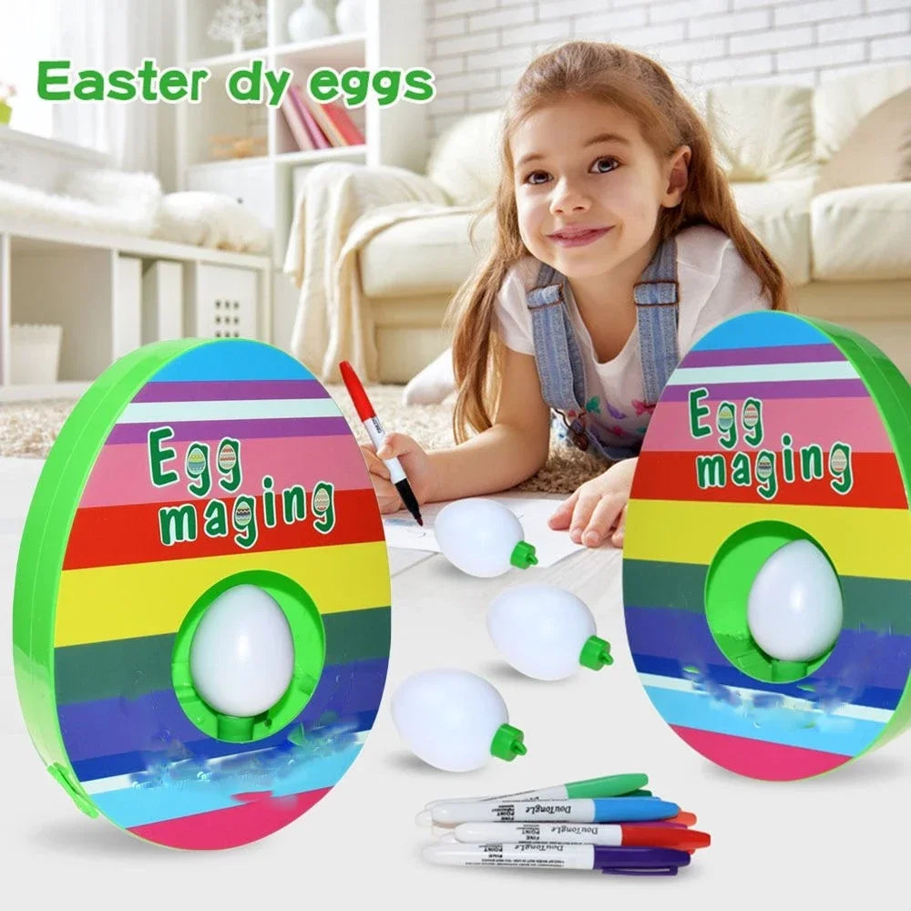 Easter Egg Painting Machine DIY Painting Toys Kit Plastic Easter Egg ...